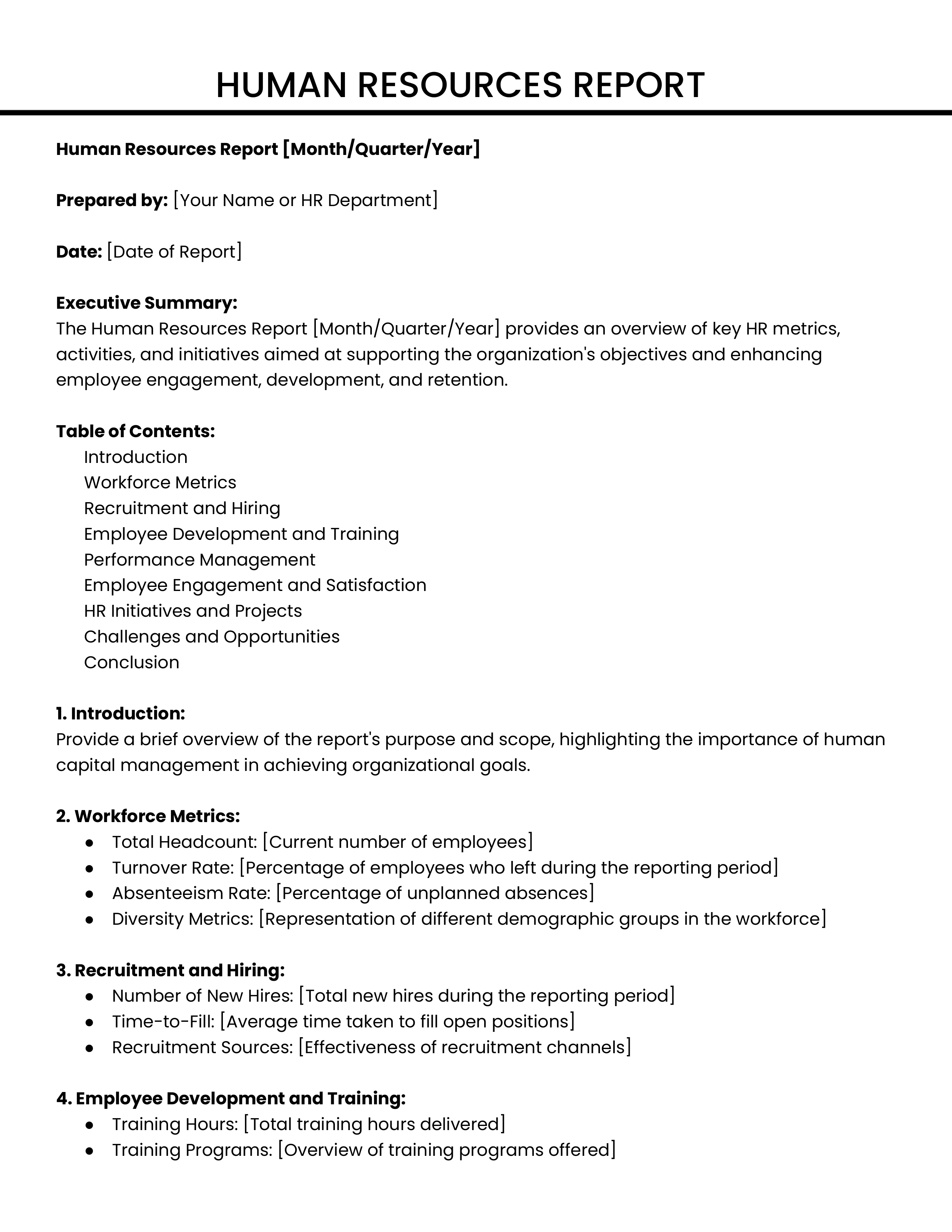 Human Resources Report | Medusa Store